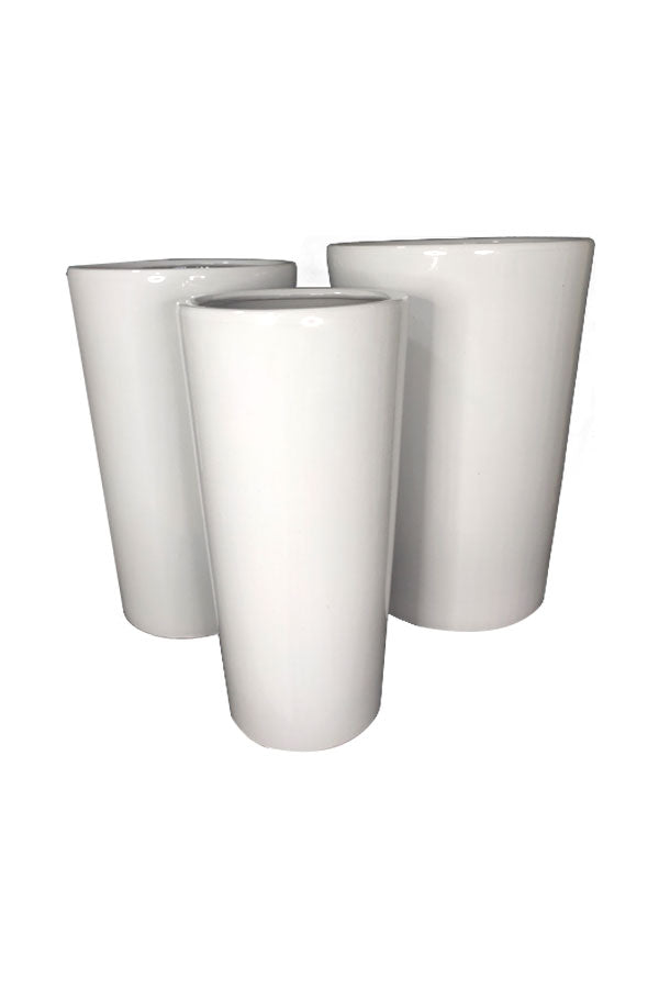 Tall White Ceramic Pot-Tall Ceramic Pot For Plant Care-plantsworld.ae ...